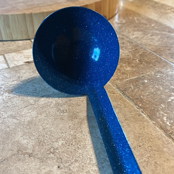 Kitchen | Vintage Enamelware Camping Ladle Blue Speckled 12 Inches ...
